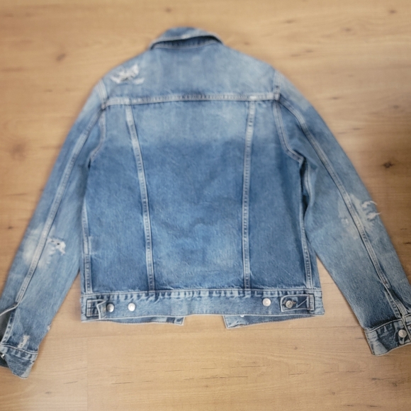 Sandro | Jackets & Coats | Sandro Slimfit Distressed Denim Jacket ...
